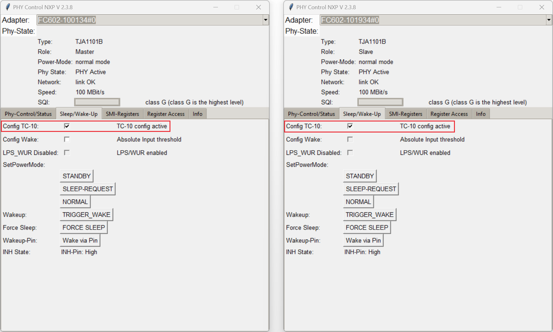 TC10 – Sleep/Wake-up Demo – 100BASE-T1 – PHY Control NXP – FibreCode Docs