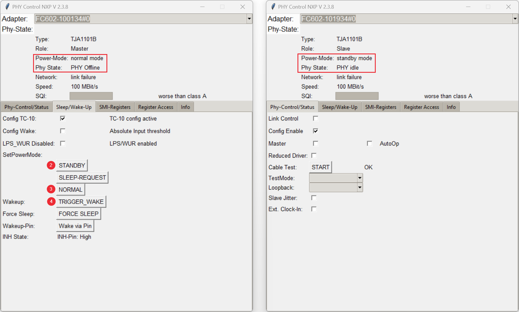 TC10 – Sleep/Wake-up Demo – 100BASE-T1 – PHY Control NXP – FibreCode Docs