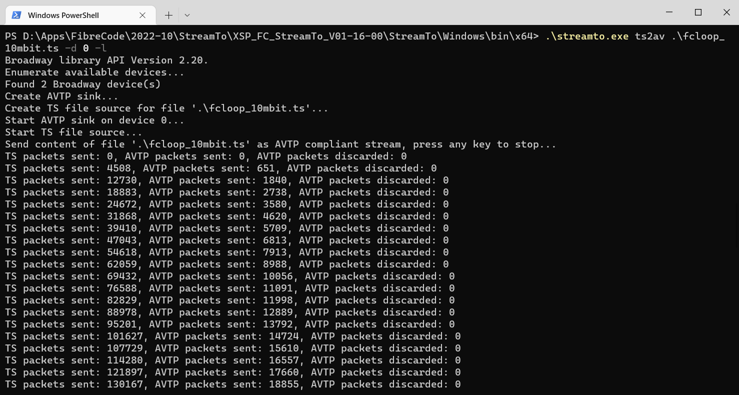 Stream H.264 video on AVTP using StreamTo – FibreCode Docs